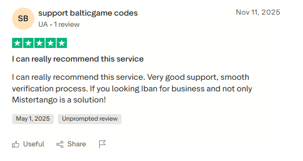 Mistertango - Open Business Bank Account